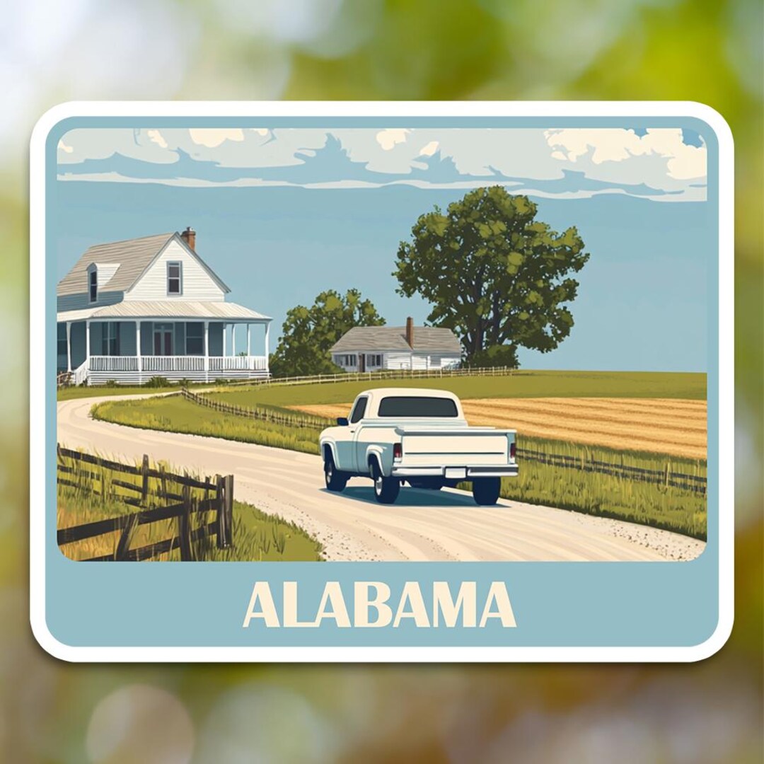 Alabama Sticker, City Sticker Vinyl Decal, for Laptop Car, Book, Water ...