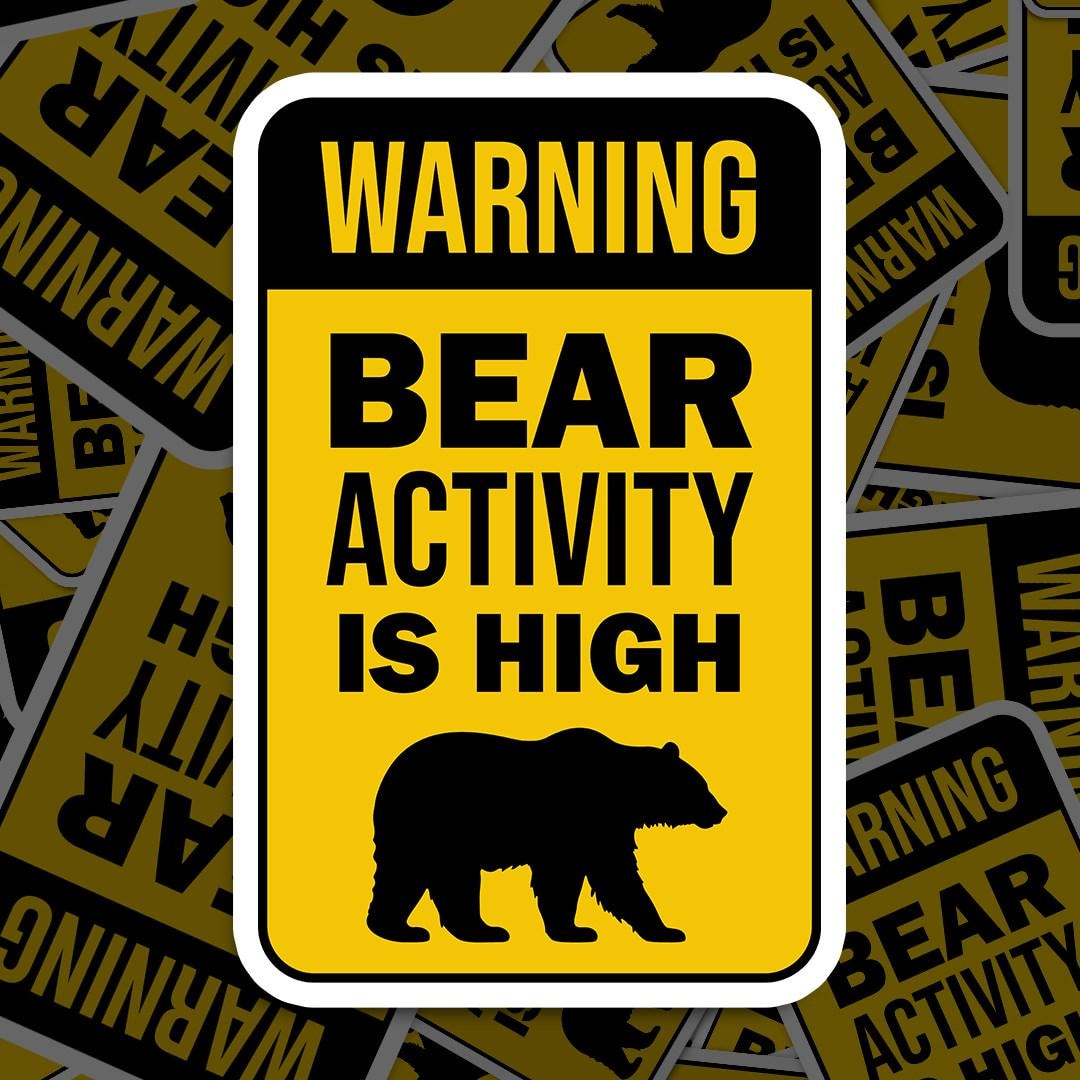 Warning Bear Sticker, Warning Sign Vinyl Decal, for Laptop Car, Book ...