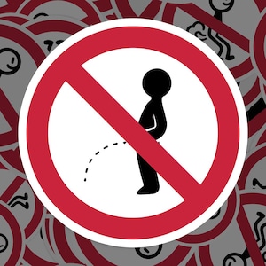 No Peeing Sticker, Warning Sign Vinyl Decal, for Laptop Car, Book ...