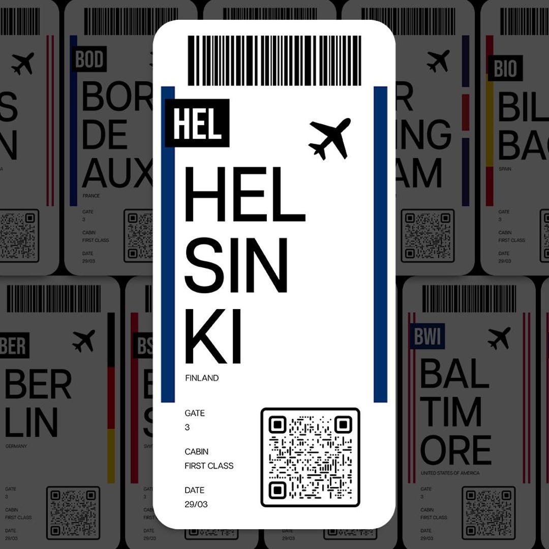 HEL Helsinki Airport Sticker, Finland Luggage Sticker, Suitcase Sticker ...