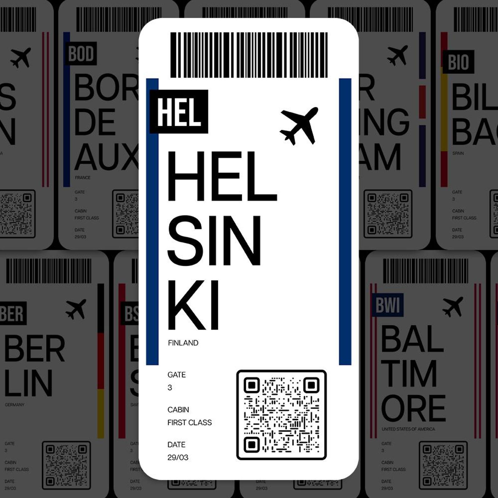 HEL Helsinki Airport Sticker, Finland Luggage Sticker, Suitcase Sticker ...