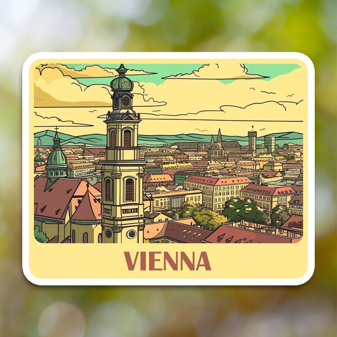 Vienna Sticker, City Sticker Vinyl Decal, for Laptop Car, Book, Water ...