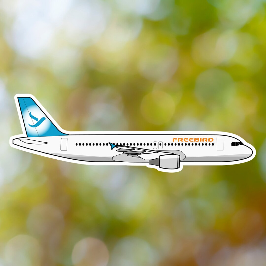 Airbus A320 Sticker, Free Bird Airplane Sticker Waterproof for Suitcase ...