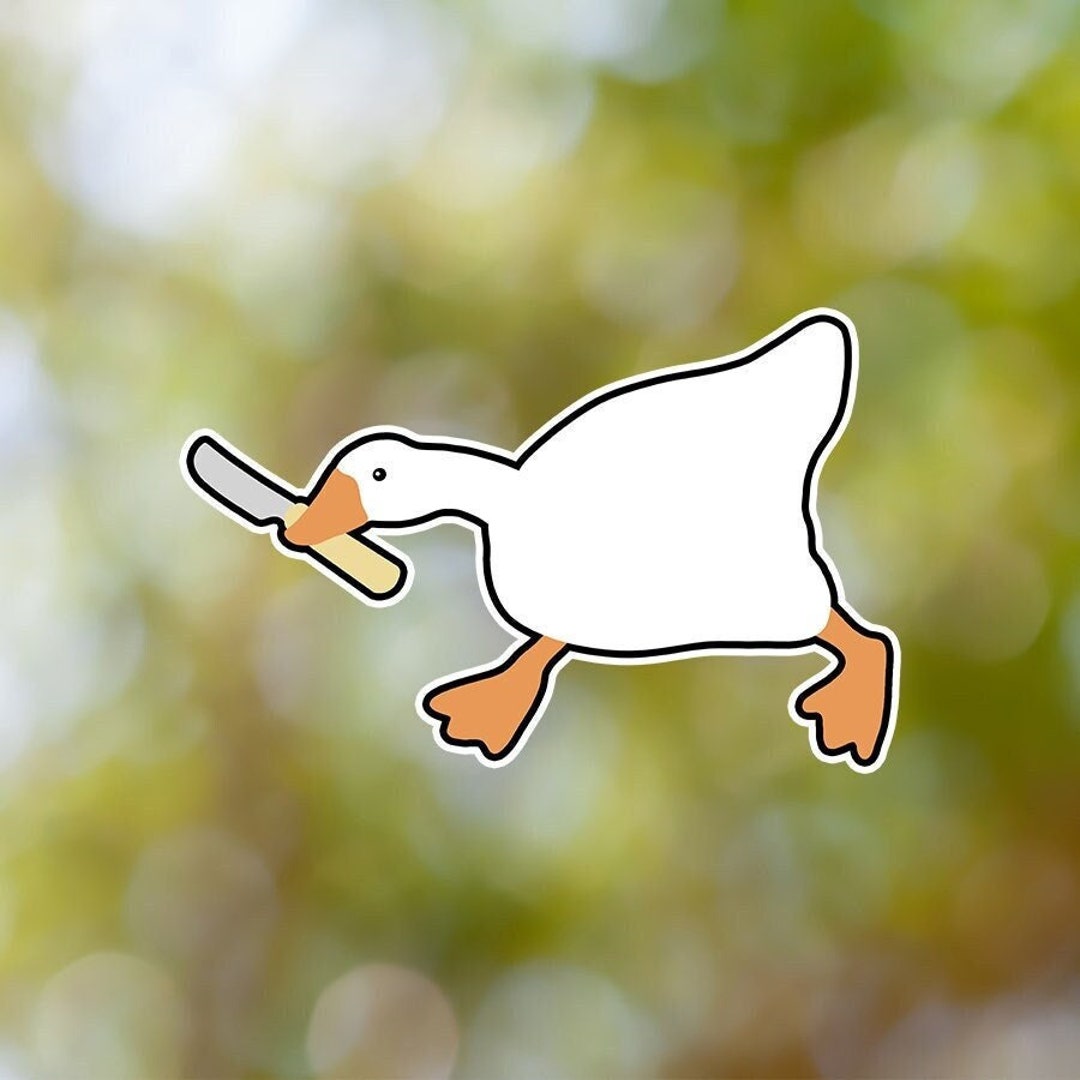 Knife Goose Meme Sticker Waterproof, Vinyl Decal, for Laptop Car, Book ...