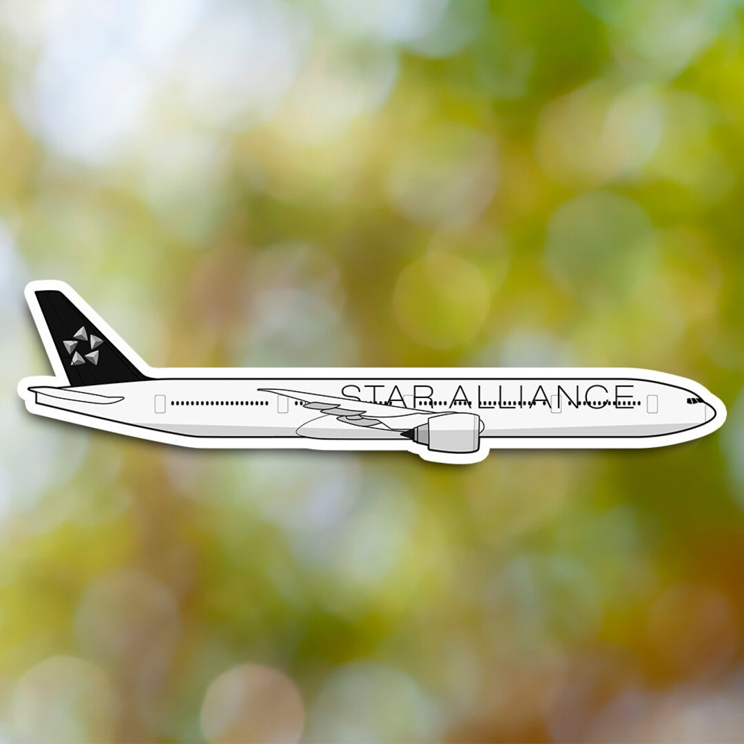 Boeing 777 Sticker, Star Alliance Airplane Sticker Waterproof for ...