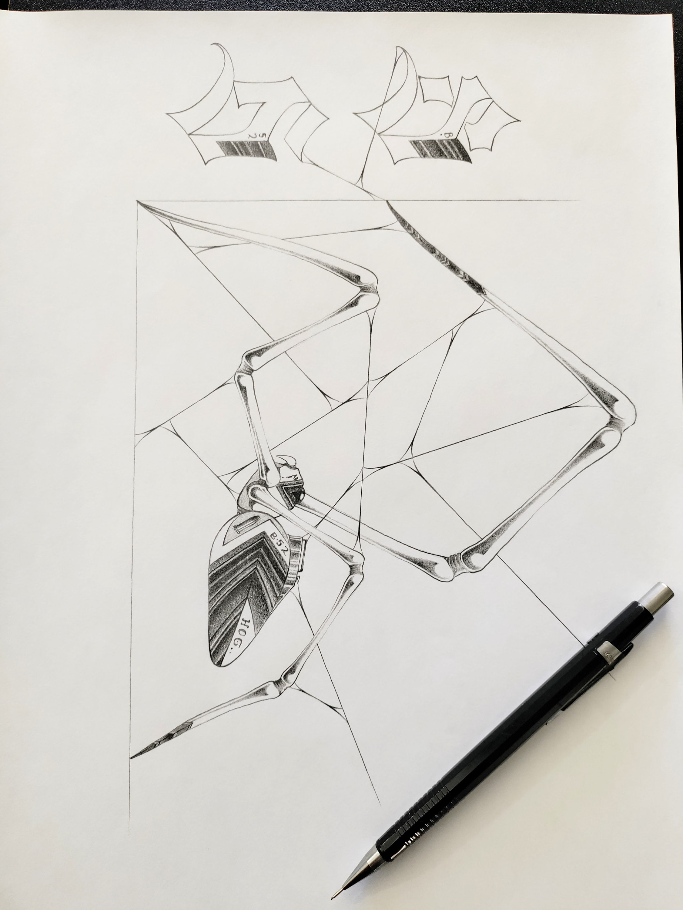 Spider Art, Pencil Drawing Original, 9x12 Inch Wall Art Car Motorcycle ...