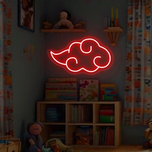 Custom Anime Neon Signs, Akatsuki Cloud Neon Sign, Cartoon Wall Art ...