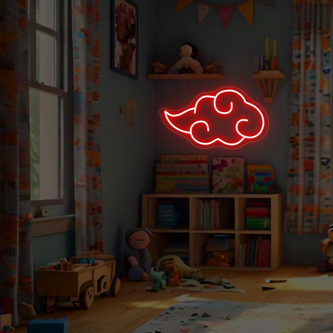 Custom Anime Neon Signs, Akatsuki Cloud Neon Sign, Cartoon Wall Art ...