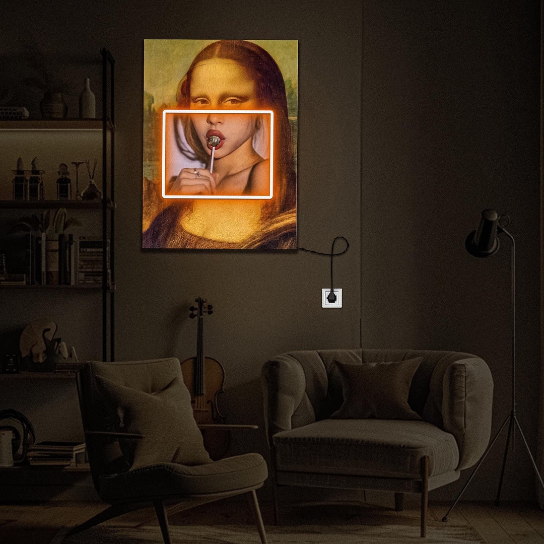Mona Lisa Neon Sign, Mona Lisa Neon Poster, Mona Lisa Pop Art,neon ...