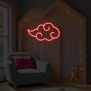 Custom Anime Neon Signs, Akatsuki Cloud Neon Sign, Cartoon Wall Art ...