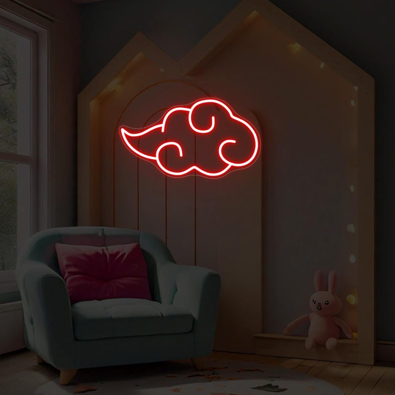 Custom Anime Neon Signs, Akatsuki Cloud Neon Sign, Cartoon Wall Art ...