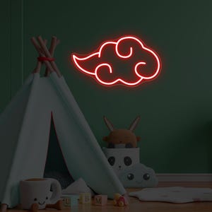 Custom Anime Neon Signs, Akatsuki Cloud Neon Sign, Cartoon Wall Art ...