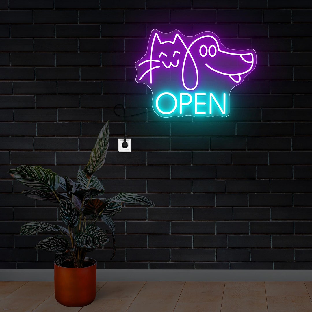 Custom Neon Sign Dog Portrait LED Neon Light Sign Home Room Wall Decor ...
