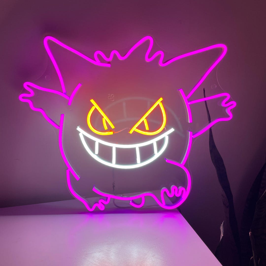 Gengar Neon Sign, Custom Anime Led Sign,animal Neon Light,anime Neon ...