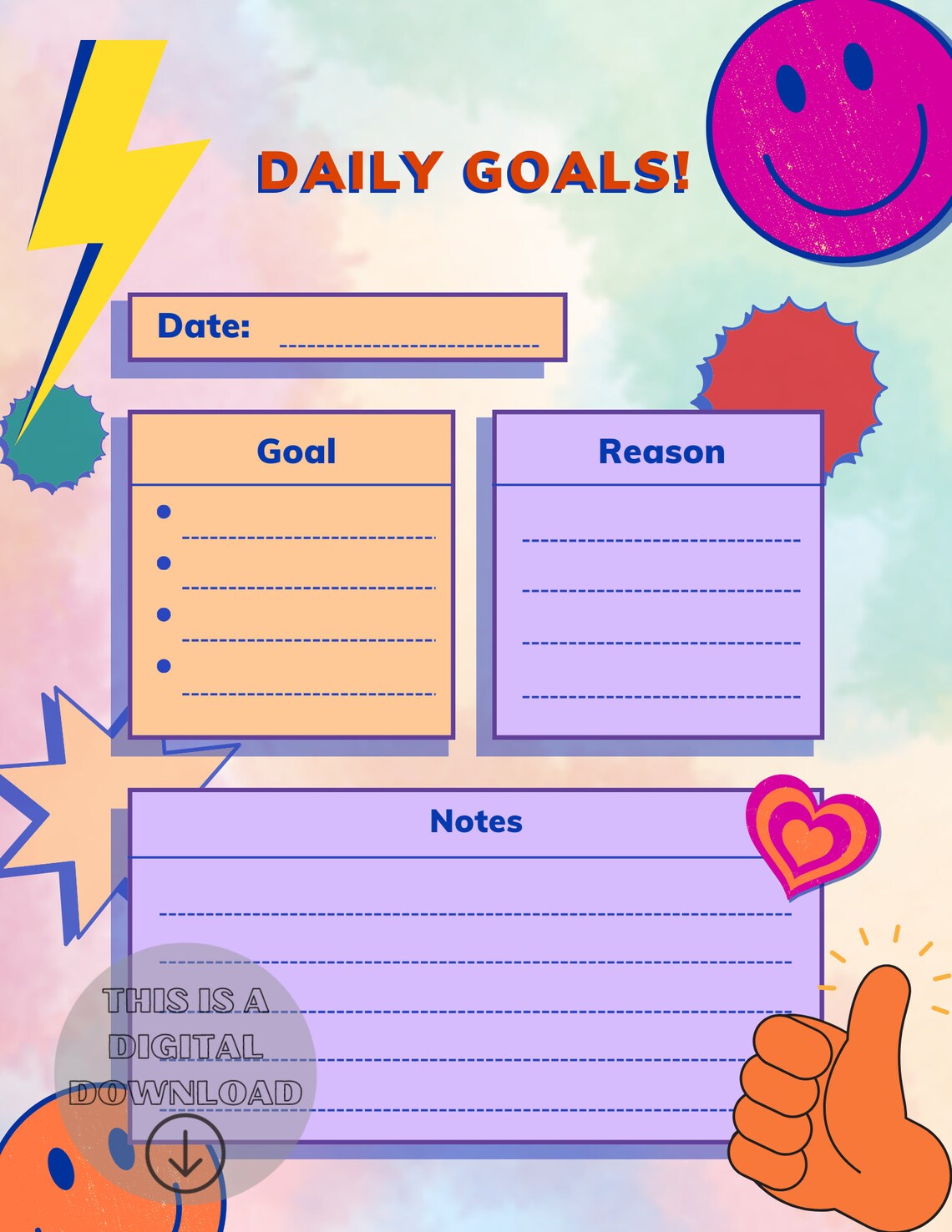 Goal Setting Worksheet Bundle, Goal Planner, Smart Goals, Goal Tracker ...