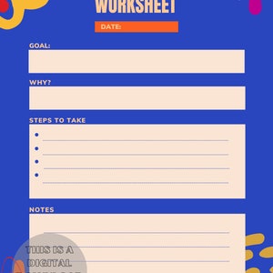 Goal Setting Worksheet Bundle, Goal Planner, Smart Goals, Goal Tracker ...