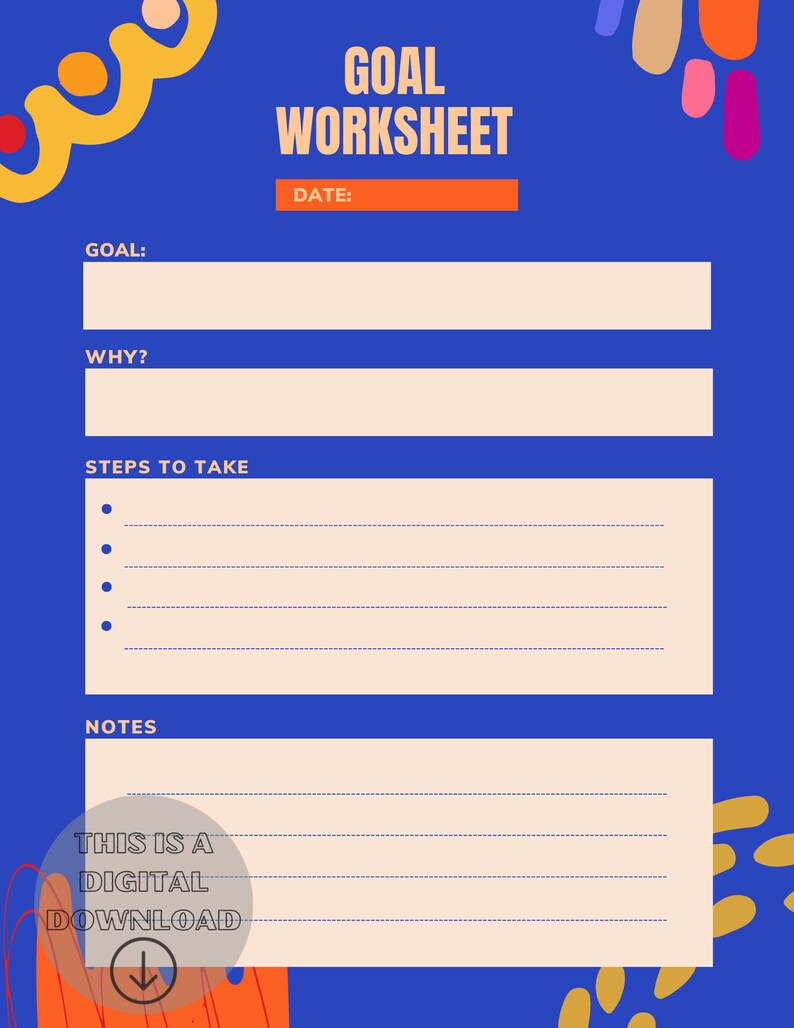 Goal Setting Worksheet Bundle, Goal Planner, Smart Goals, Goal Tracker ...