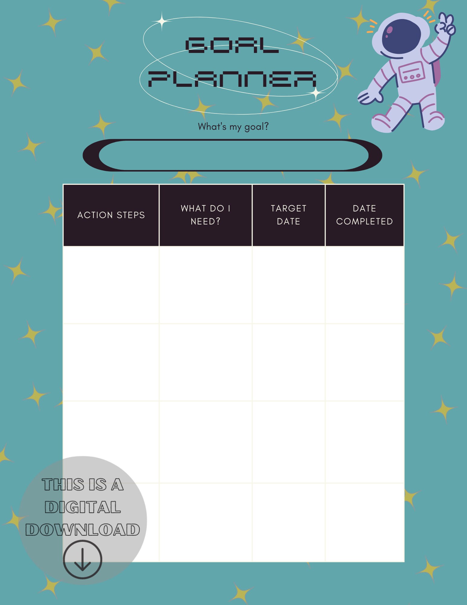 Goal Setting Worksheet Bundle, Goal Planner, Smart Goals, Goal Tracker ...