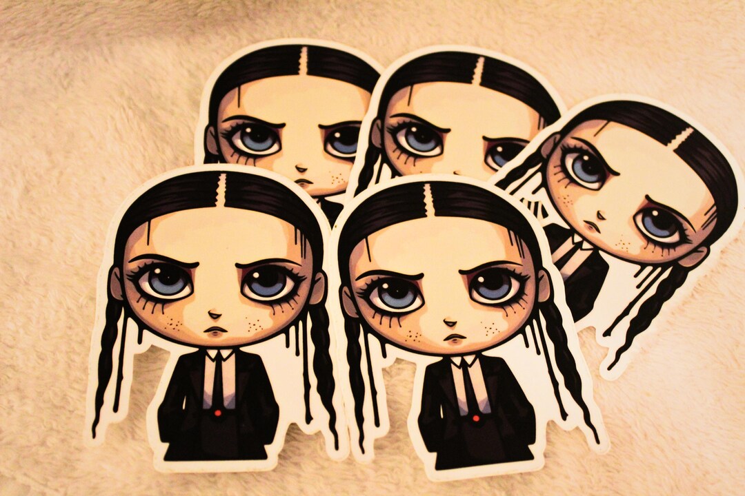 Wednesday Addams Chibi Stickerpop Culture Stickercute Sticker Laptop ...