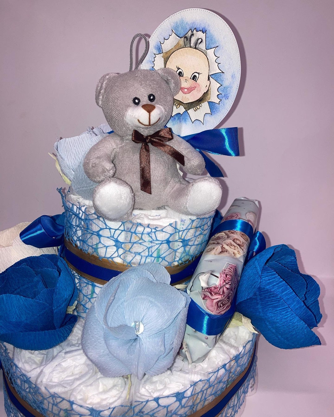 Handmade Nappy Cake for Newborn Unique Baby Shower Gift - Etsy