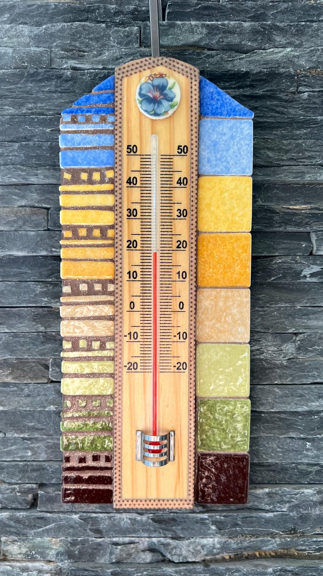 Samcalm Mosaic - Indoor/outdoor Room Thermometer - Locally Handcrafted ...