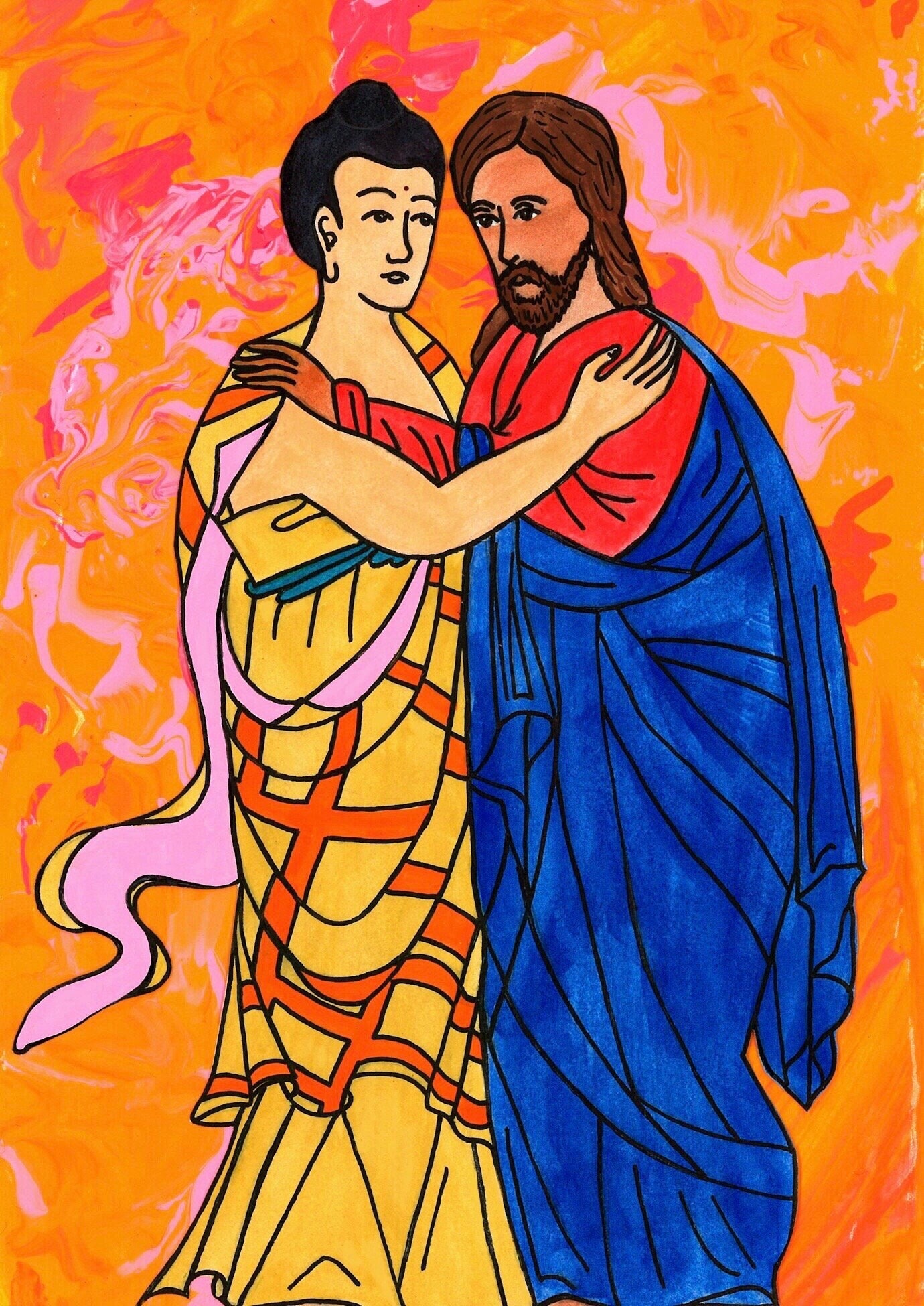 Jesus and Buddha 5x7 Art Print - Etsy