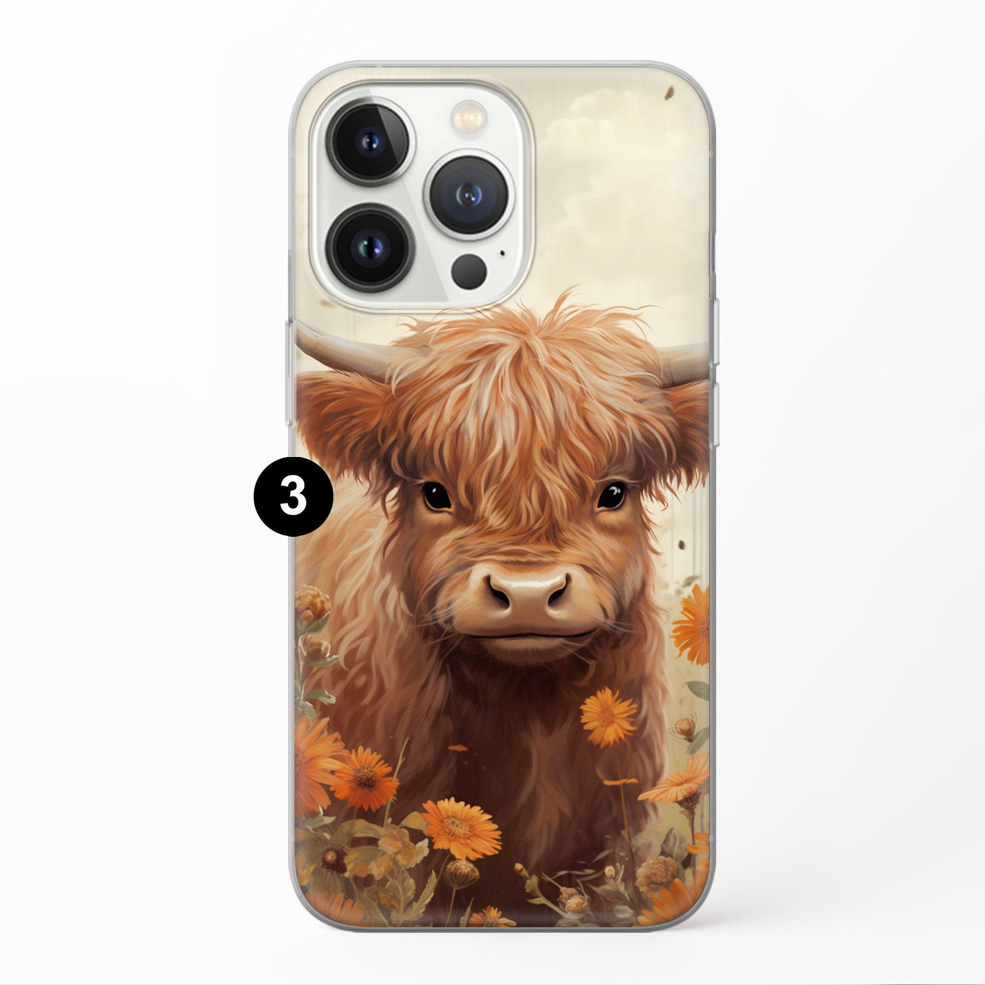 Highland Cow Phone Case Cute Cover Fit for iPhone 15 14 13 12 11 Pro ...