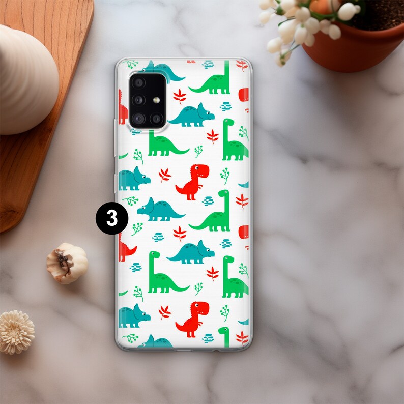 Dinosaur Phone Case Cartoon Dino T-rex Cover Fit for Samsung S25 S24 ...