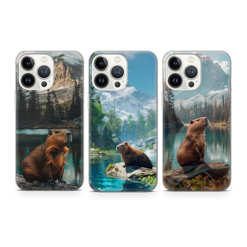 Capybara Phone Case Cute Mountains Cover Fit for iPhone 15 14 13 12 11 ...