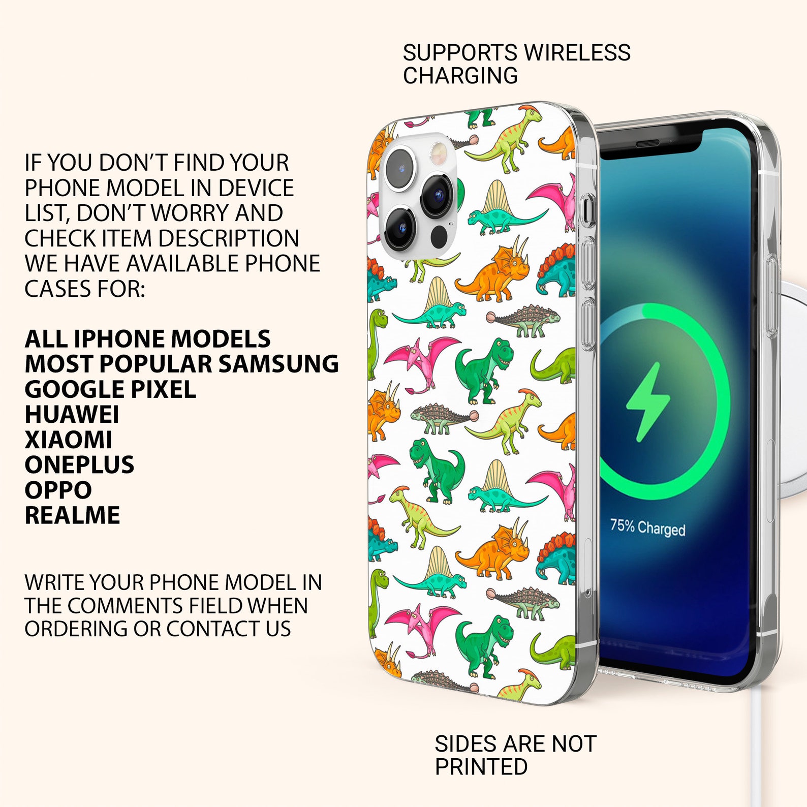 Dinosaur Phone Case Cartoon Dino T-rex Cover Fit for Samsung S25 S24 ...