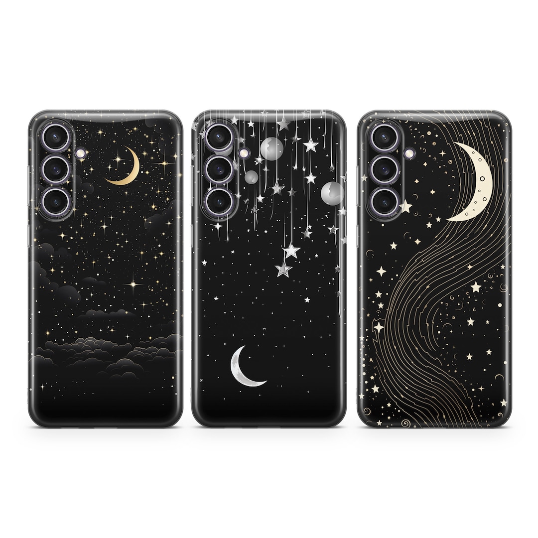 Moon Phone Case Celestial Stars Cover Fit for Samsung S25 S24 S23 S22 ...