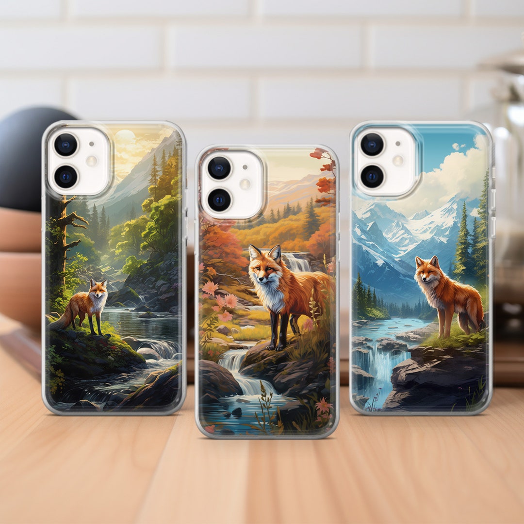 Fox Phone Case Mountains River Forest Cover Fit for iPhone 17 16 15 14 ...