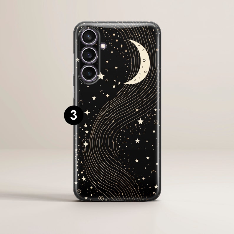 Moon Phone Case Celestial Stars Cover Fit for Samsung S25 S24 S23 S22 ...