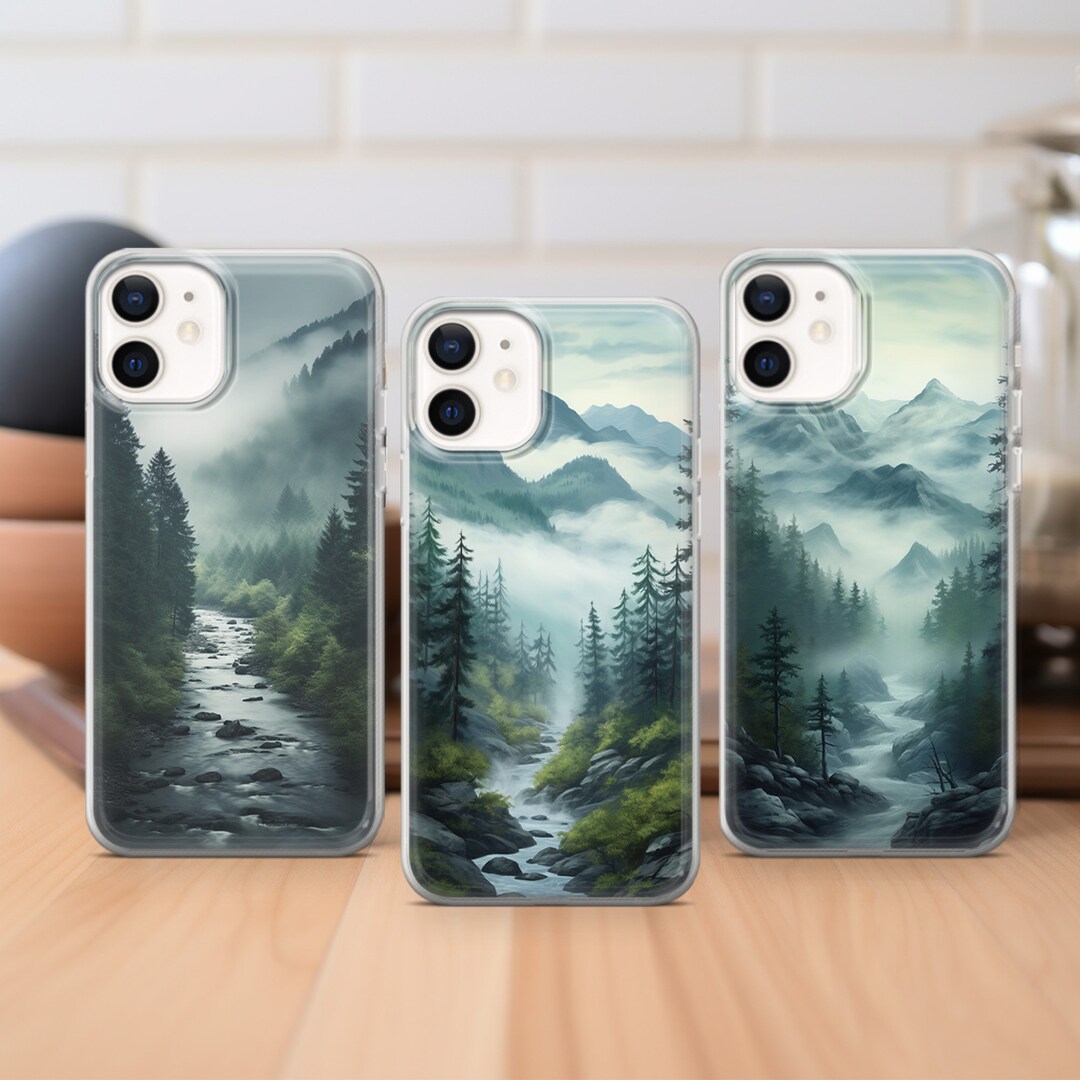 Mountains Phone Case Nature River, Forest Custom Cover Fit for iPhone ...
