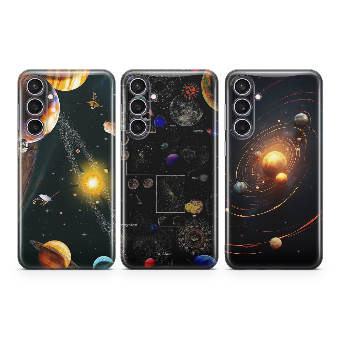 Space Moon Phone Case Planets Cover Fit for Samsung S25 S24 S23 S22 FE ...