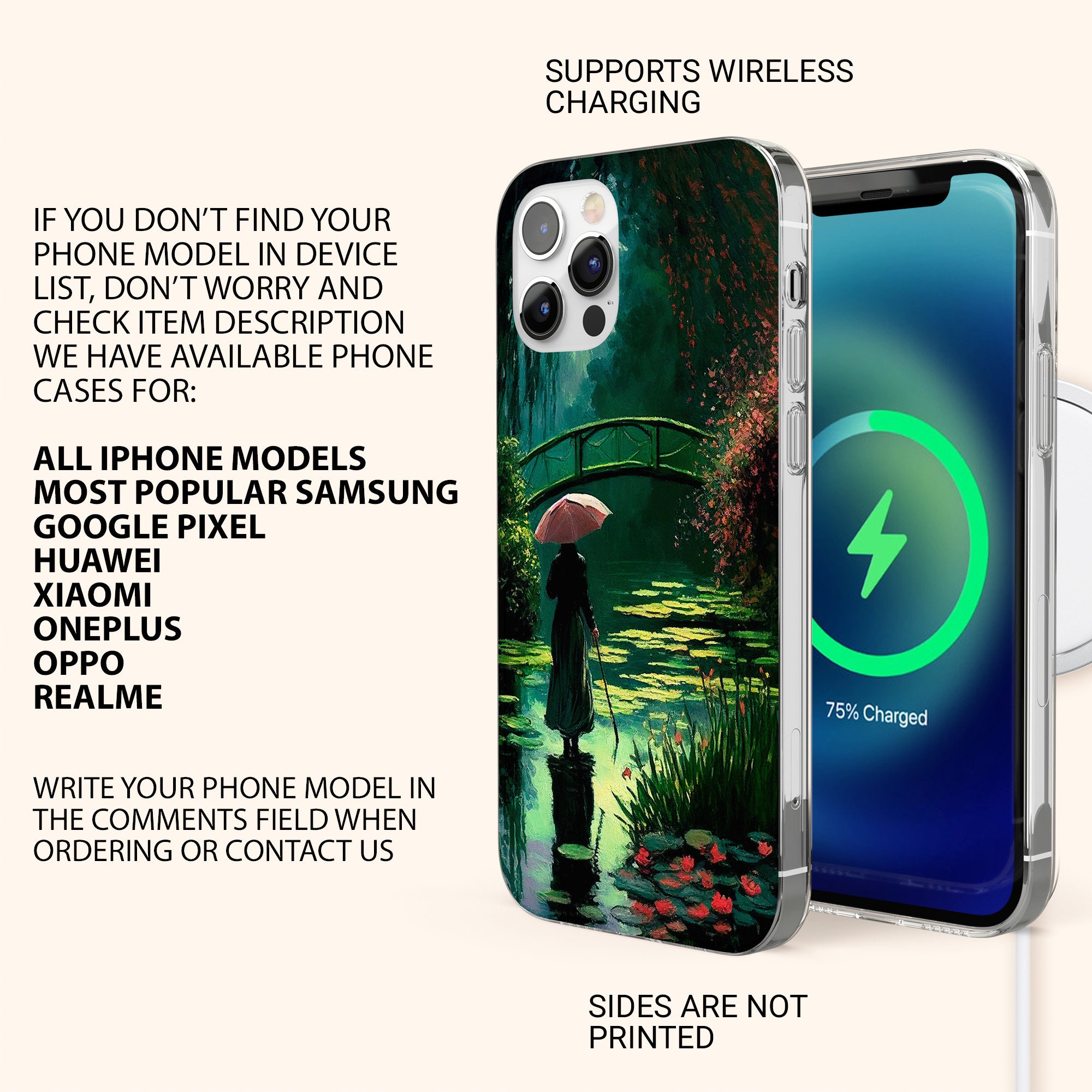 Claude Monet Phone Case Classic Art Cover Fit for iPhone 15 14 13 12 11 ...