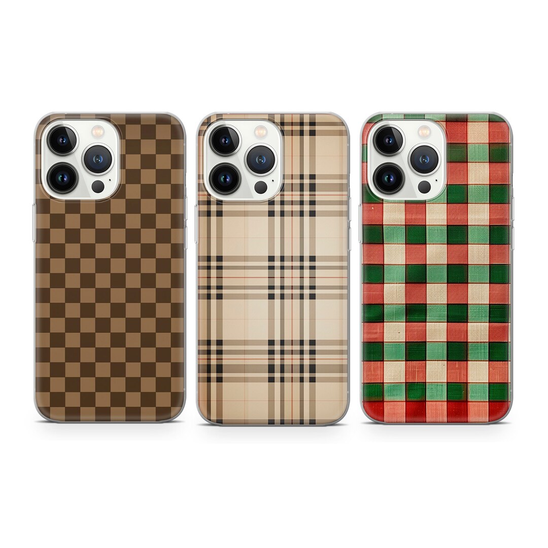 Fancy Phone Case Purse Checkered Pattern Cover Fit for iPhone 17 16 15 ...