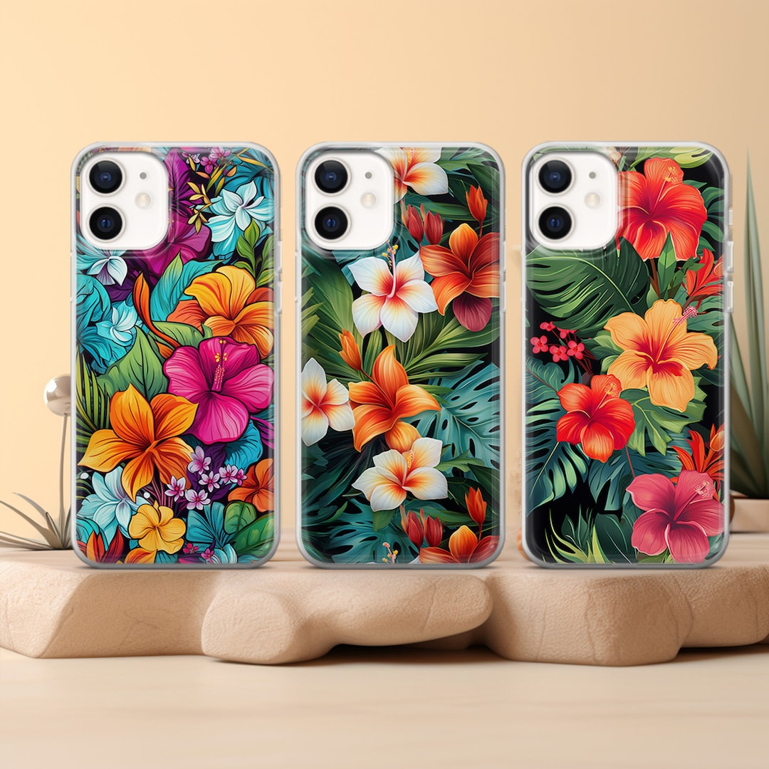Tropical Phone Case Floral Aesthetic Cover Fit for iPhone 17 16 15 14 ...