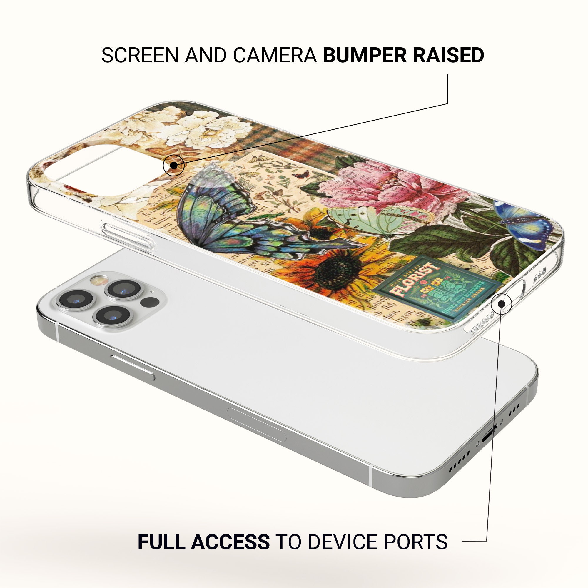 Collage Scrap Phone Case Retro Fairy Cover Fit for iPhone 15 14 13 12 ...