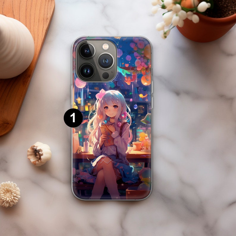 Anime Phone Case Cute Kawaii Girl Cover Fit for iPhone 15 14 13 12 11 ...