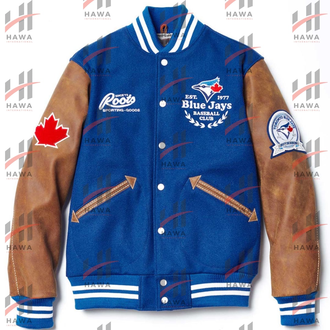 Letter Men Roots Toronto Blue Jays Blue and Brown Varsity - Etsy