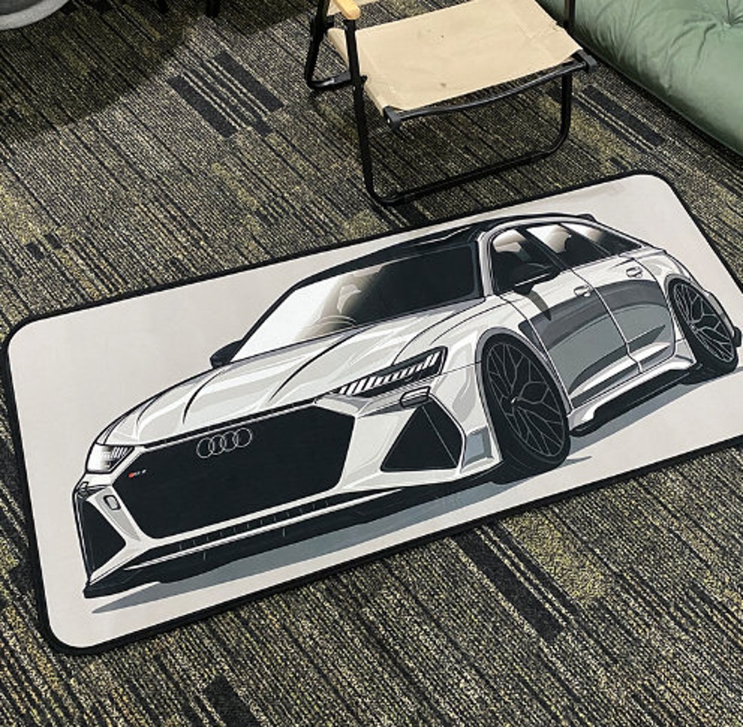 Your Ride Your Rug. Sleek Elegance: White Audi RS6 Room Rug - Etsy