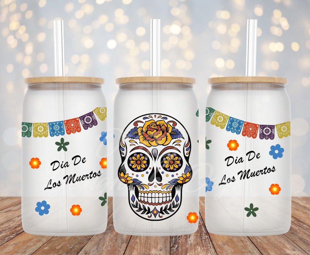 16oz Dia De Los Muertos Libby Design - Etsy