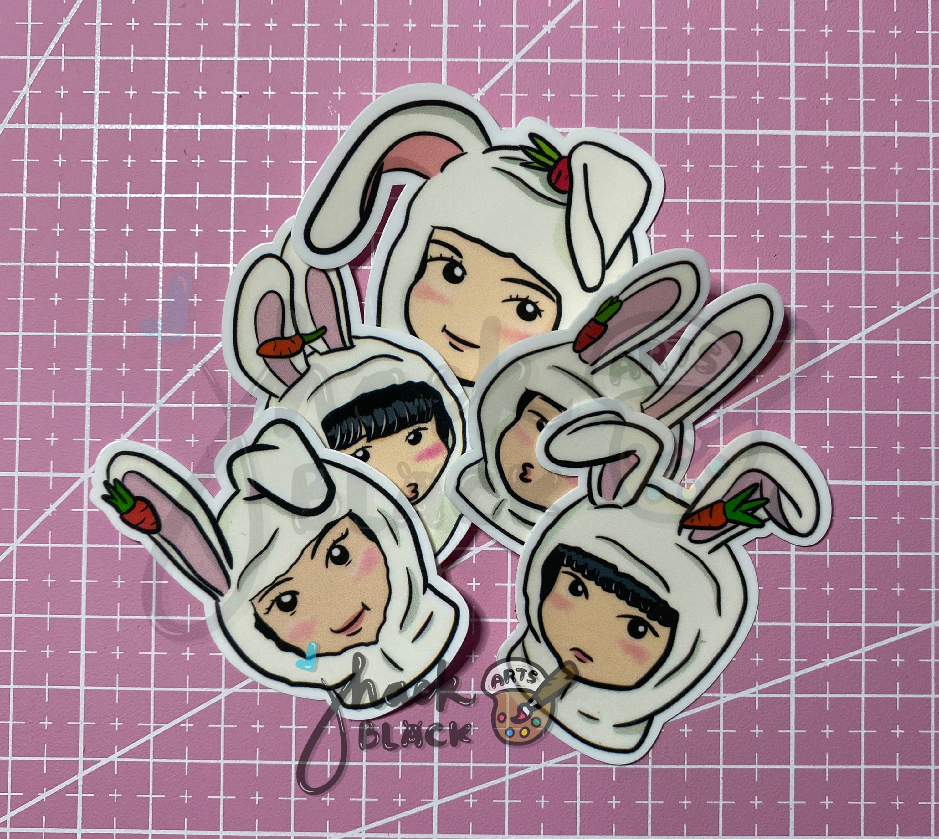 Newjeans Cute Bunny Head Fanart Vinyl Die Cut Sticker - Etsy Canada