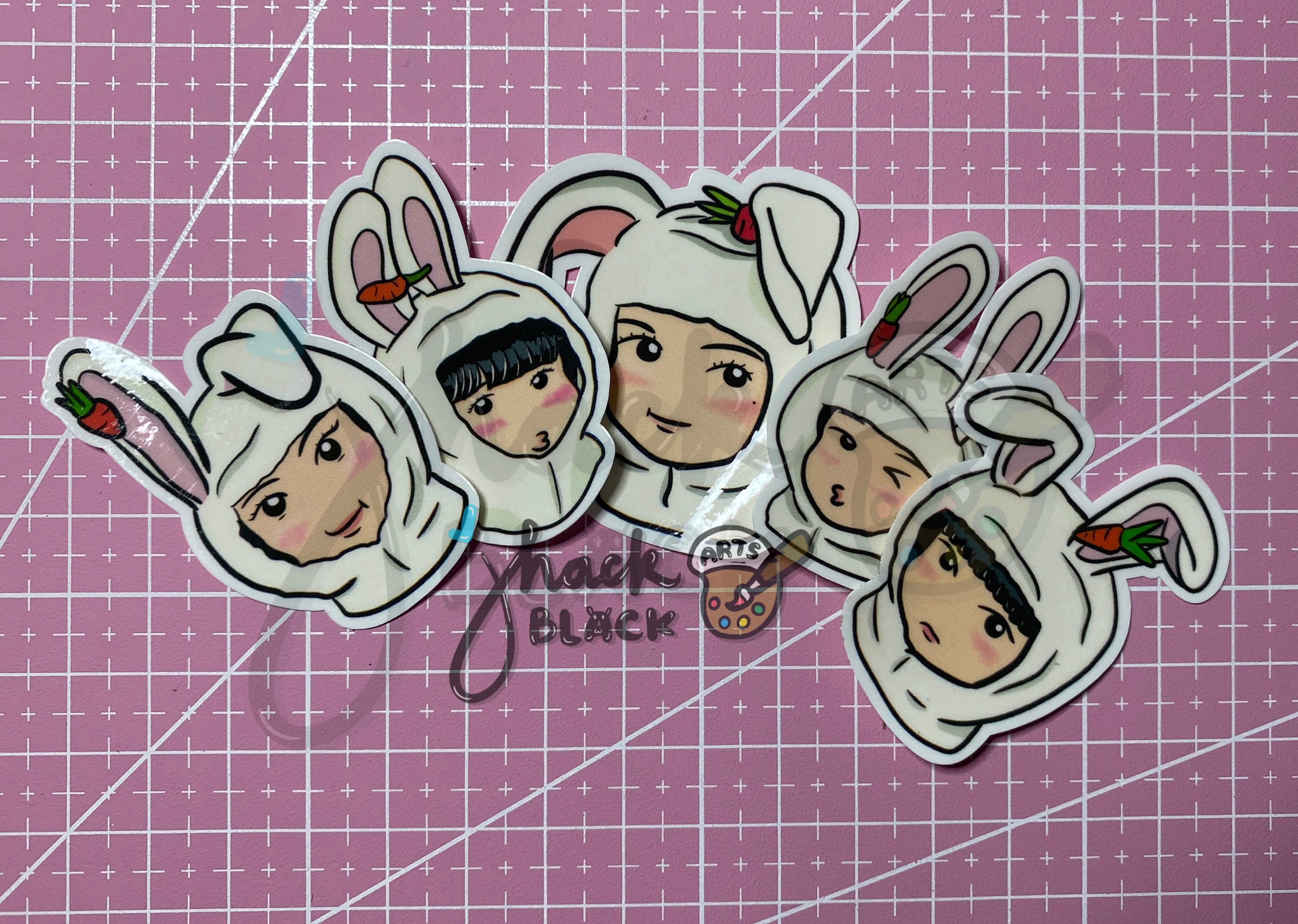 Newjeans Cute Bunny Head Fanart Vinyl Die Cut Sticker - Etsy Canada