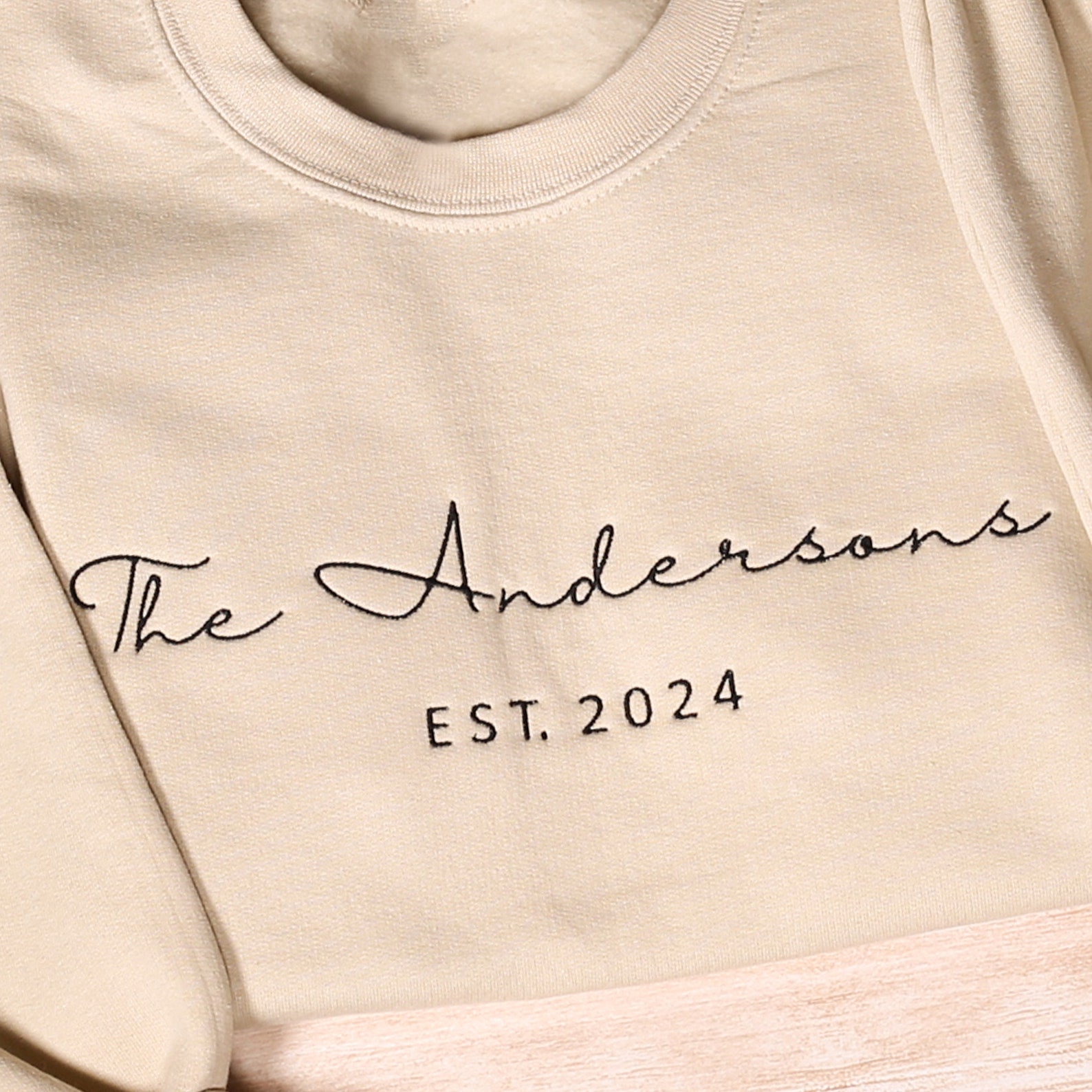 Personalized Last Name Embroidered Sweatshirt With Est Date, Custom ...