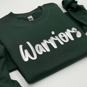 Custom Puff Print Team Name Sweatshirt, Embossed Mascot Sweatshirt ...