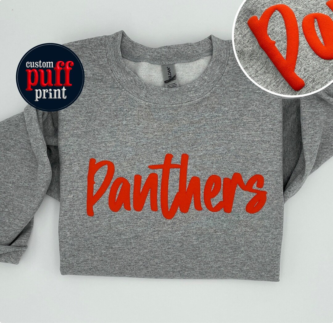 Custom Puff Print Team Name Sweatshirt, Custom Embossed Mascot ...