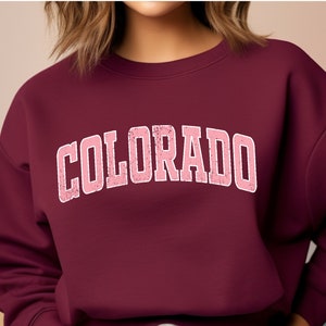 Colorado Sweatshirt, Colorado Pink Print Hoodie, Cute Colorado Fan ...