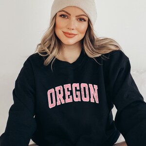 Oregon Sweatshirt, Oregon Pink Print Hoodie, Cute Oregon Sweater ...